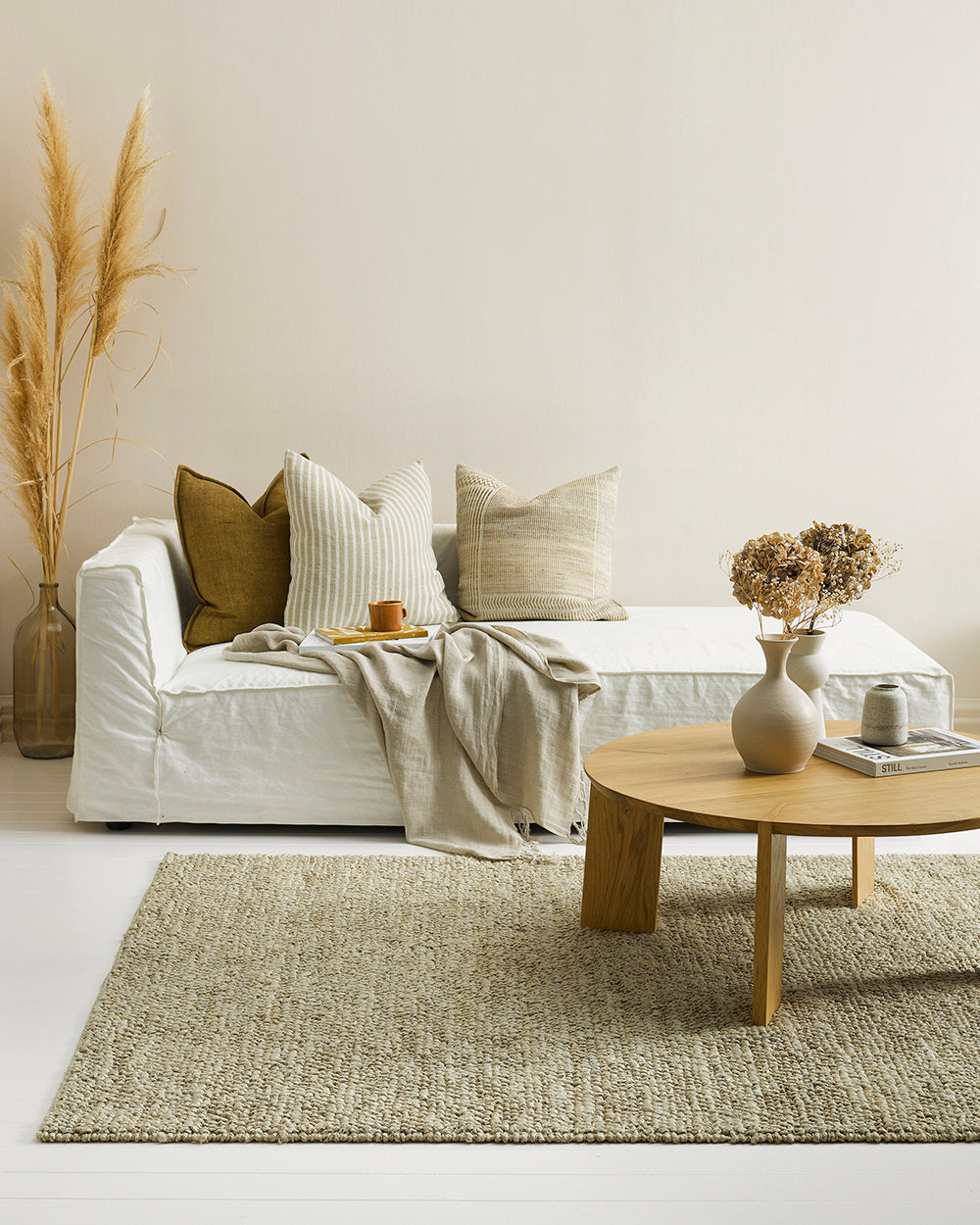 Te Oka Floor Rug in Silver Birch | Oliver Birch