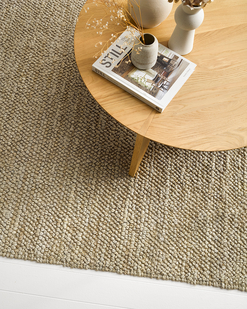 Te Oka Floor Rug in Silver Birch | Oliver Birch